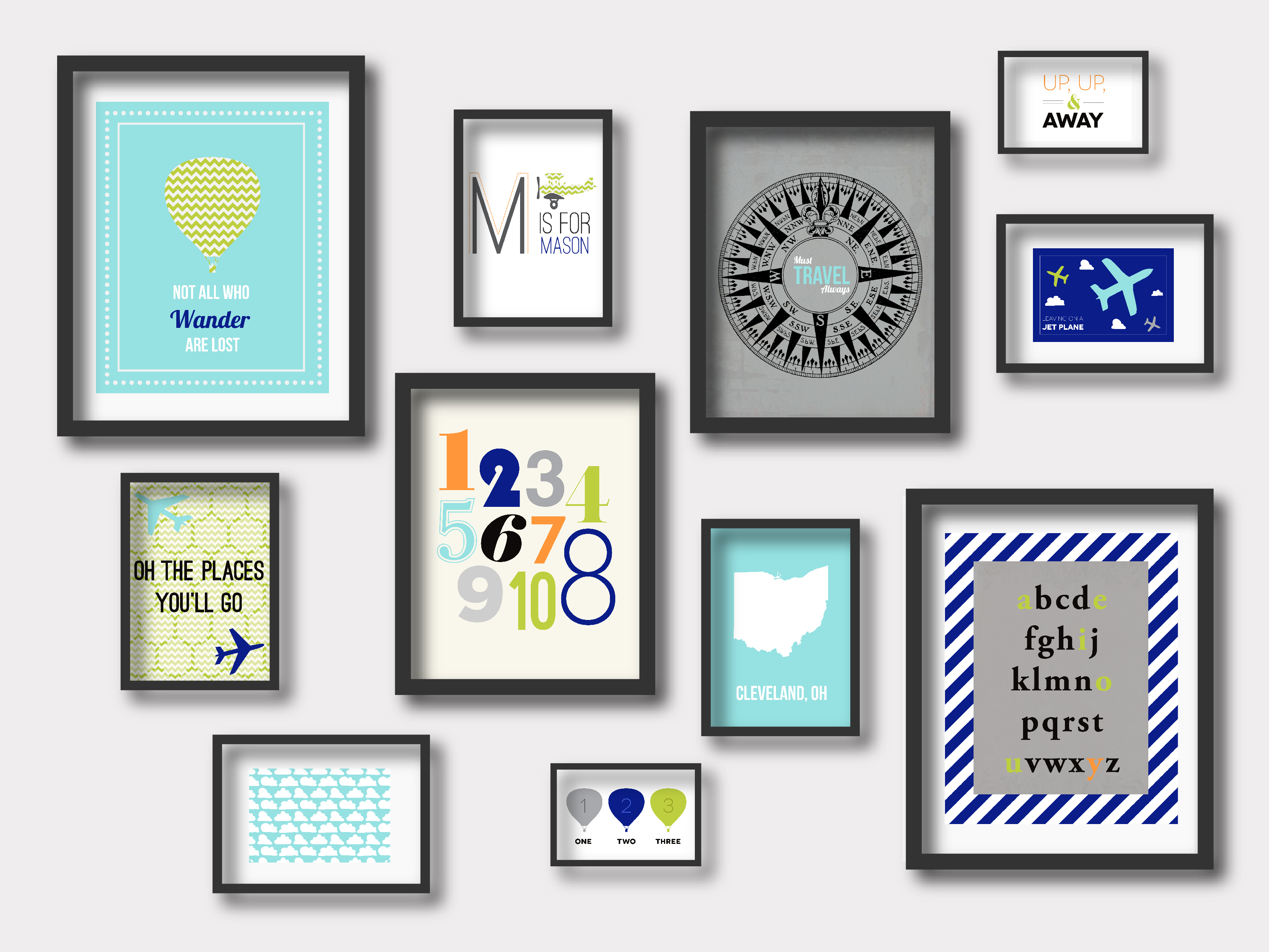 Travel Gallery Wall, Travel Nursery Decor, Travel Art Prints, Around ...